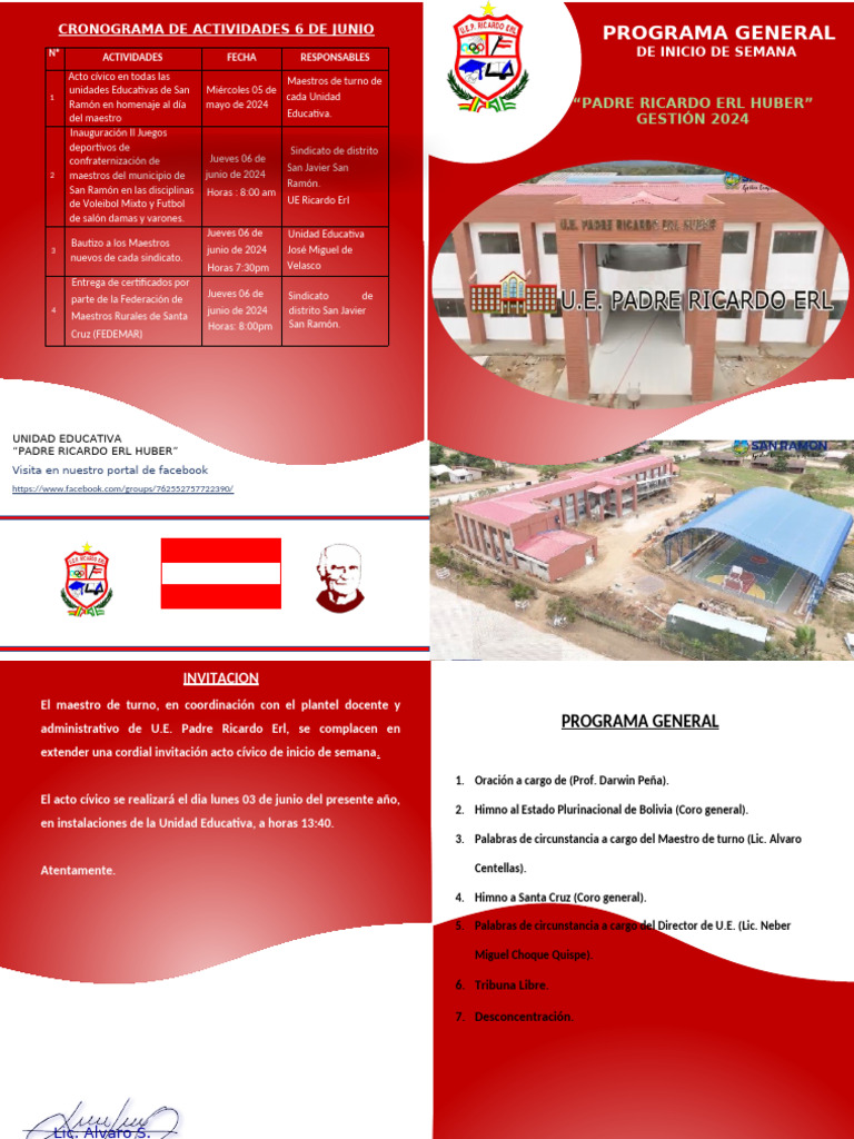 Programa General Inicio de Semana 2024 | PDF