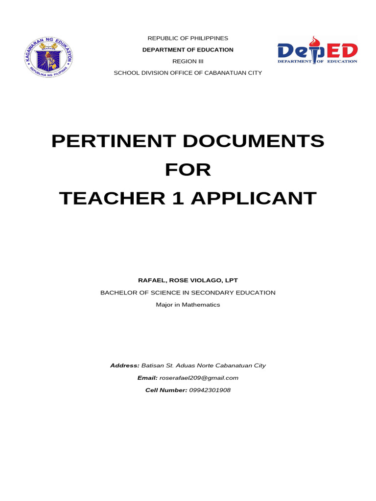 Cover Pertinent Documents | PDF
