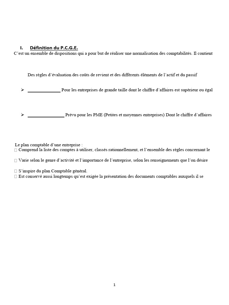 Chapitre4 Le Plan Comptable Général Des Entreprises | PDF