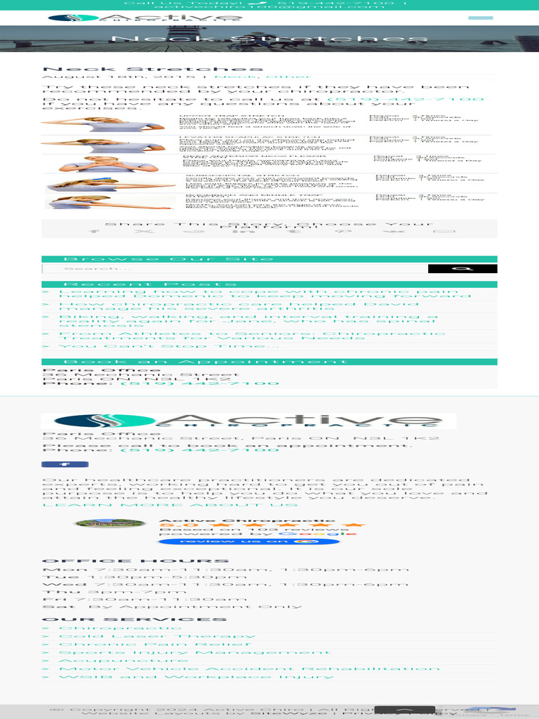 Neck Stretches Active Chiropractic Pdf Wellness