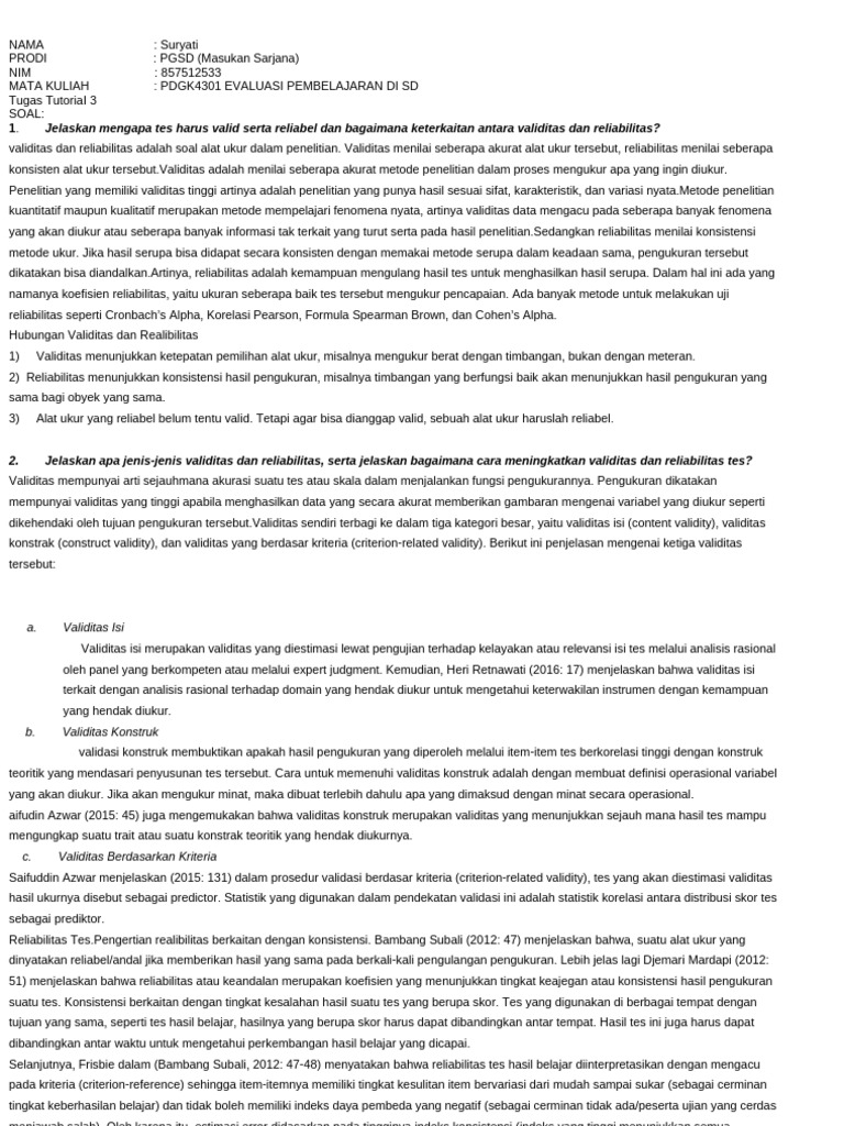 tt3 Evauasi SURYATI | PDF