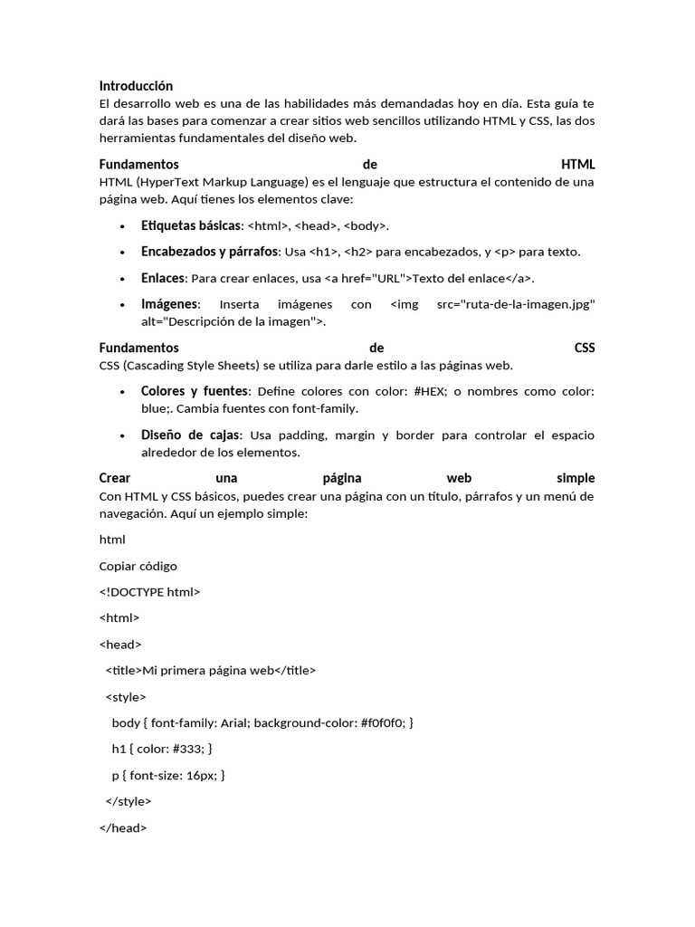 Introduccion a HTML | PDF