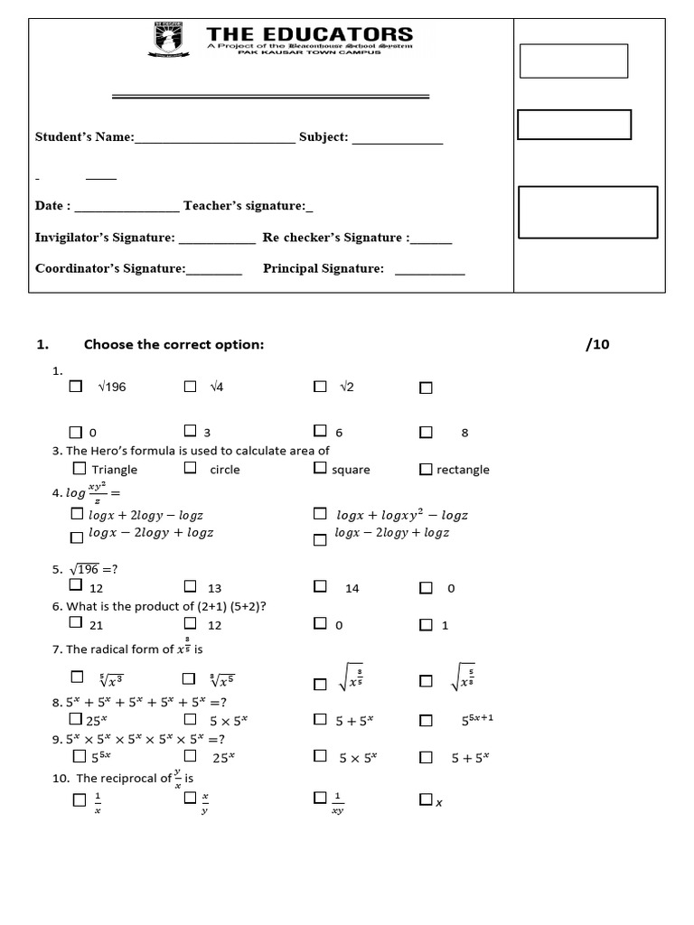 Grade VIII Mid Year Examination 2024-25 OLD | PDF