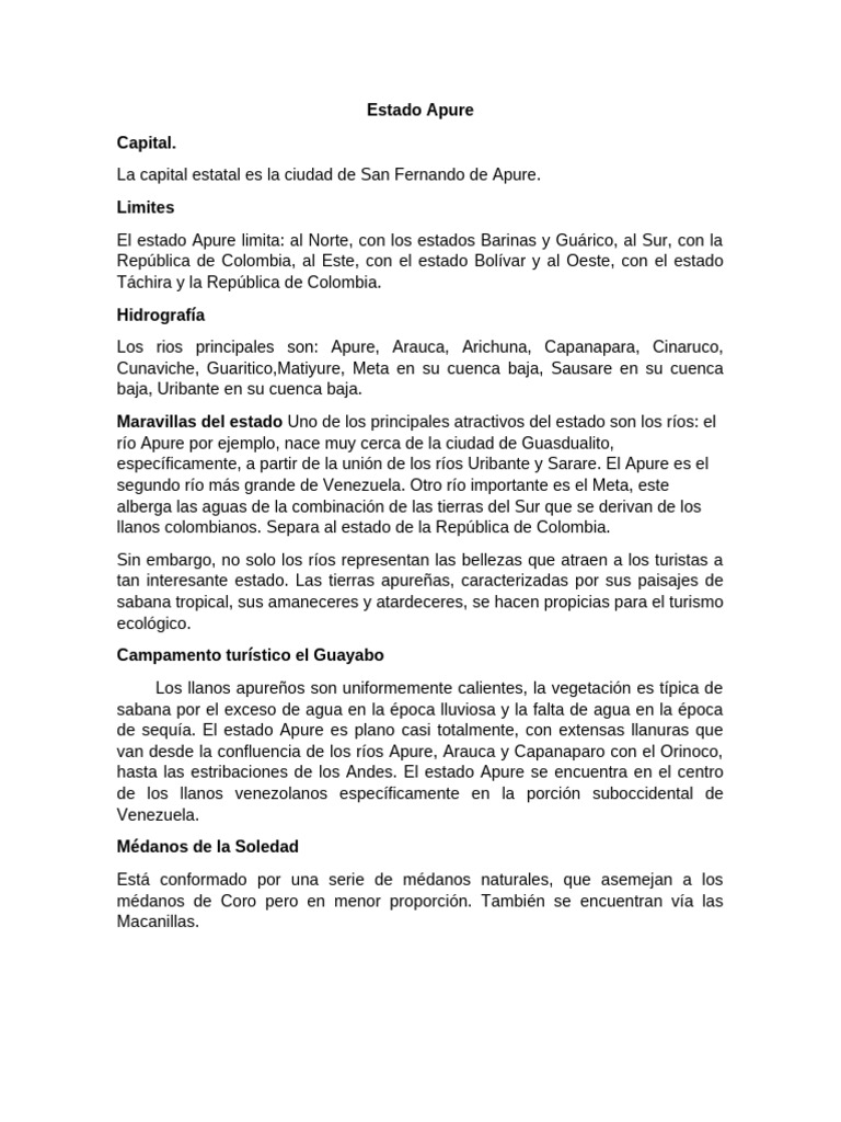Estado Apure | PDF