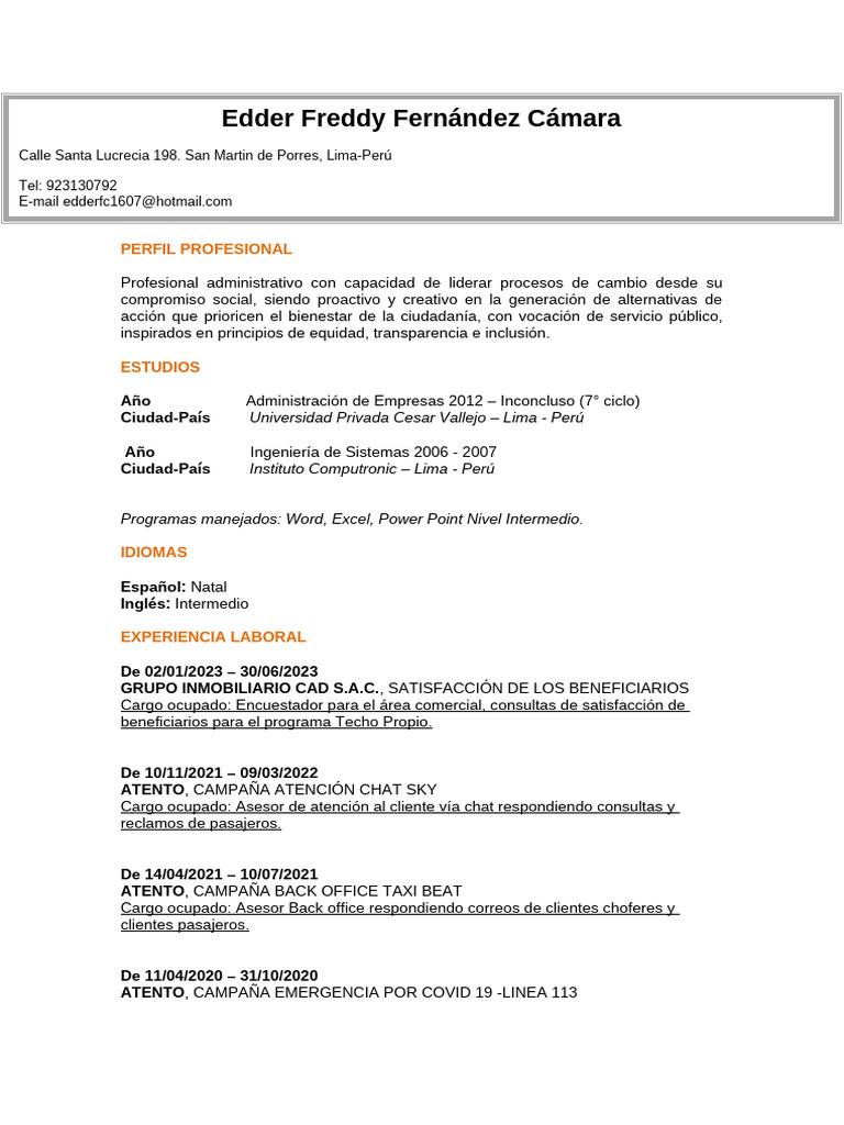3C.V EDDER Actualizado para El INEI ENLA 2024 | PDF