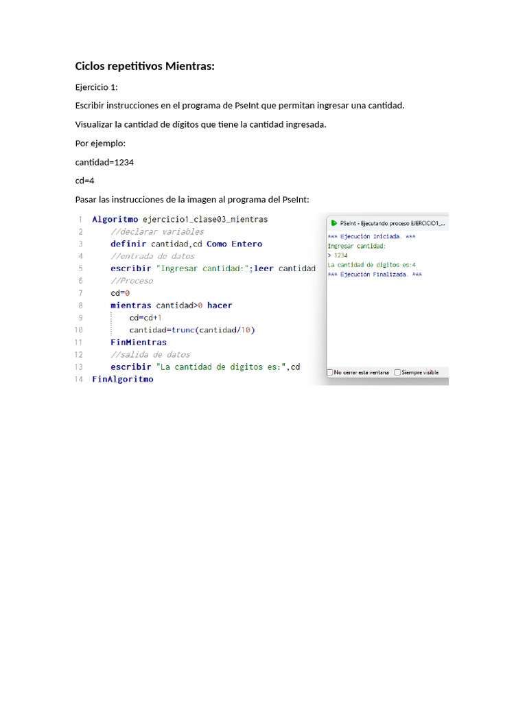 Ciclos Repetitivos Mientras | PDF