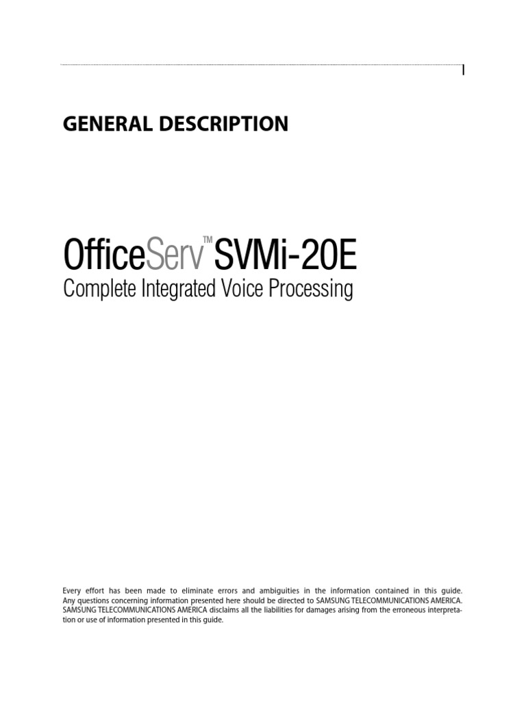 SVMi-20E General Description | PDF