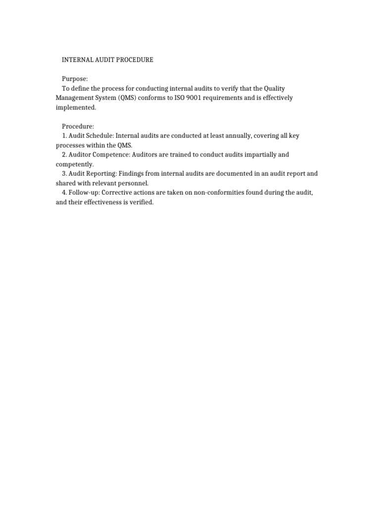 Internal Audit Procedure | PDF Internal Audit Procedure | PDF