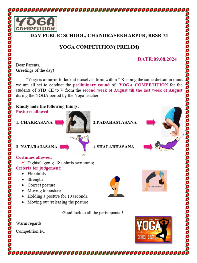 YOGA COMPETITION NOTICE H | PDF