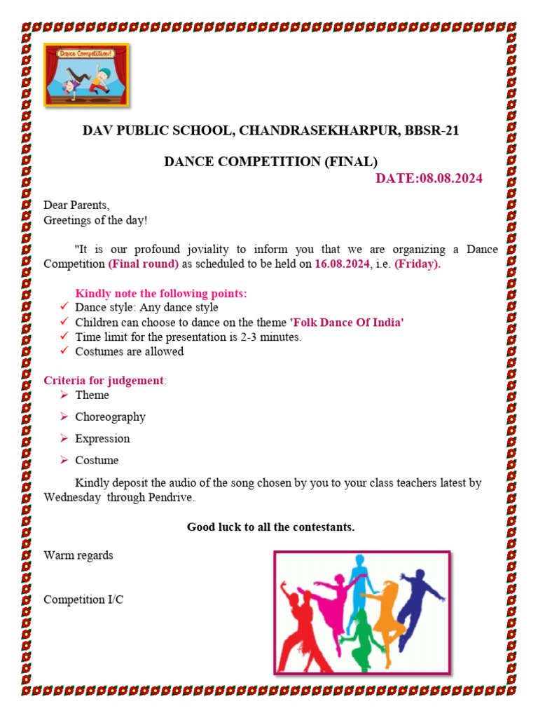 Dance Competition (Final) Notice | PDF