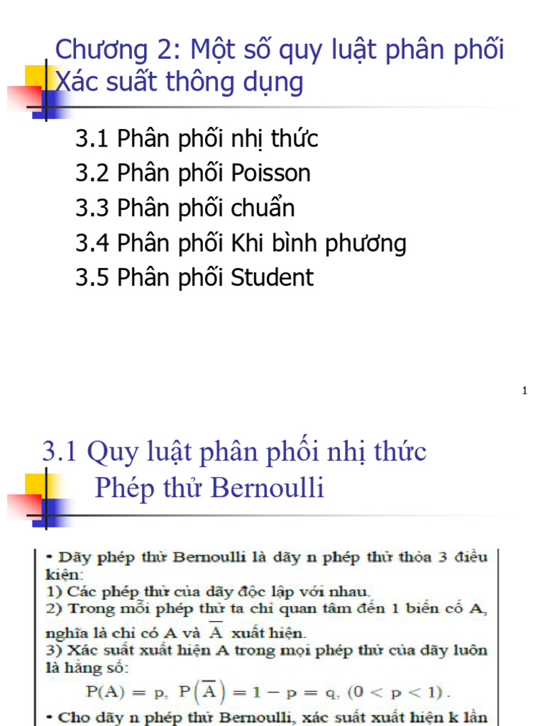 C2 Các quy luật phân phối xác suất thống dụng | PDF