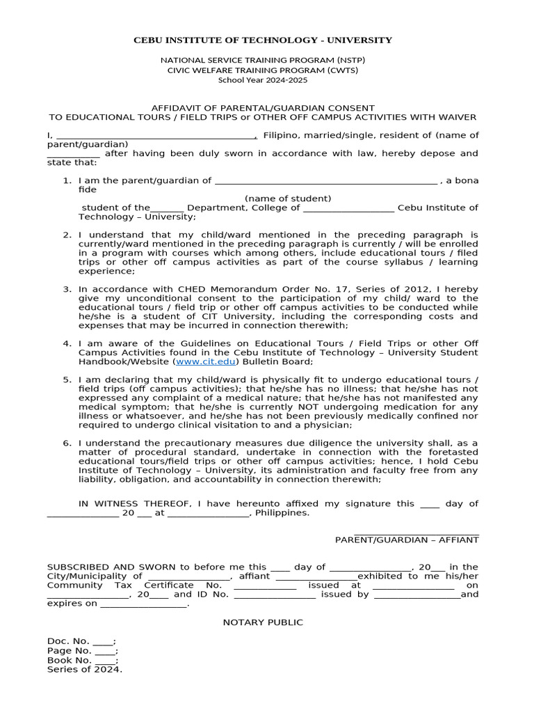 Student Waiver 2024 2025 | PDF