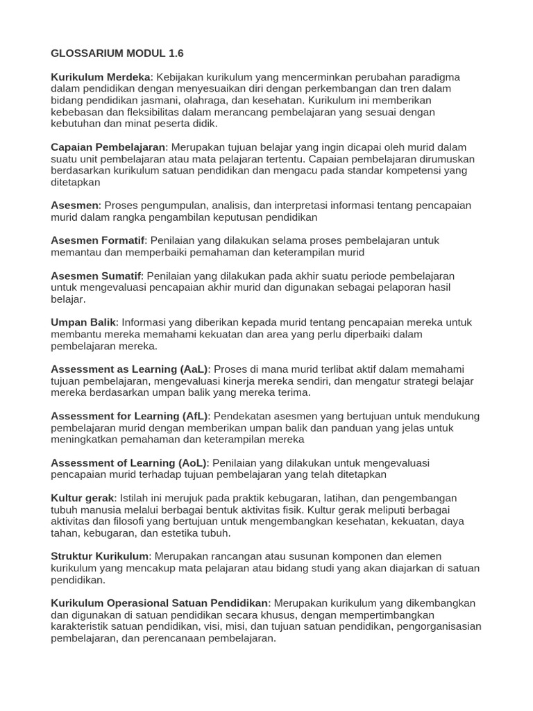 GLOSSARIUM MODUL 1 6 | PDF
