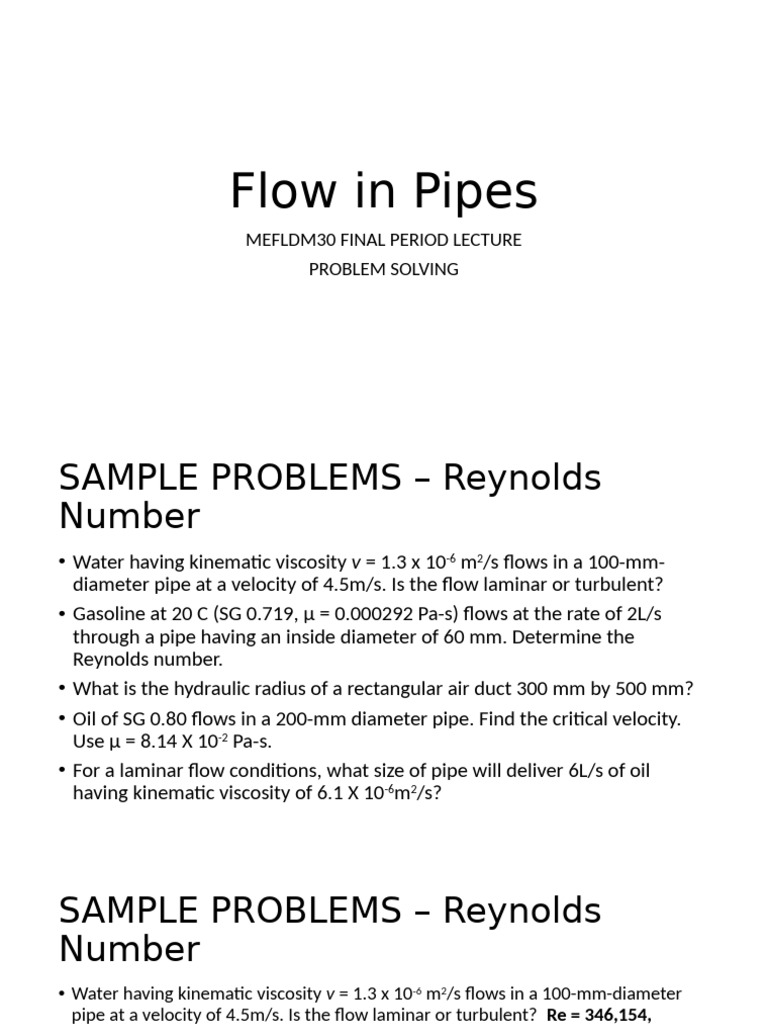 4-Flow in Pipes | PDF