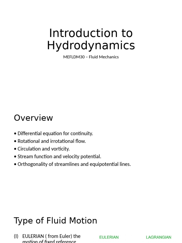 3 Hydrodynamics | PDF