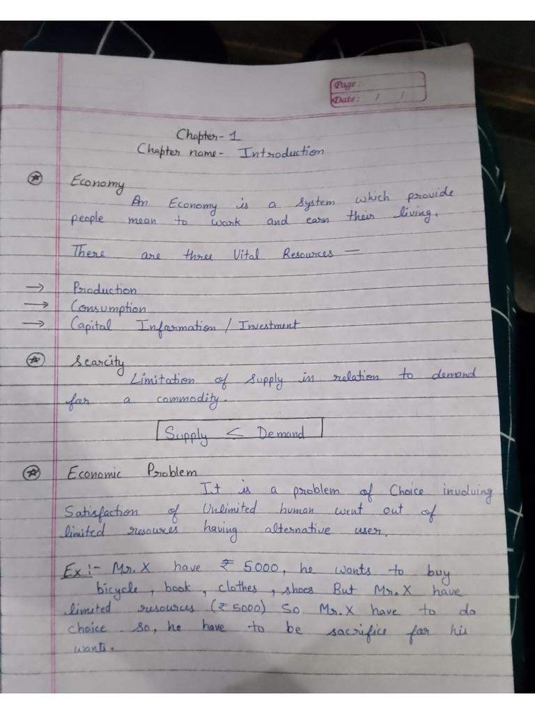 Class 11 Microeconomics Chapter 1 Notes | PDF