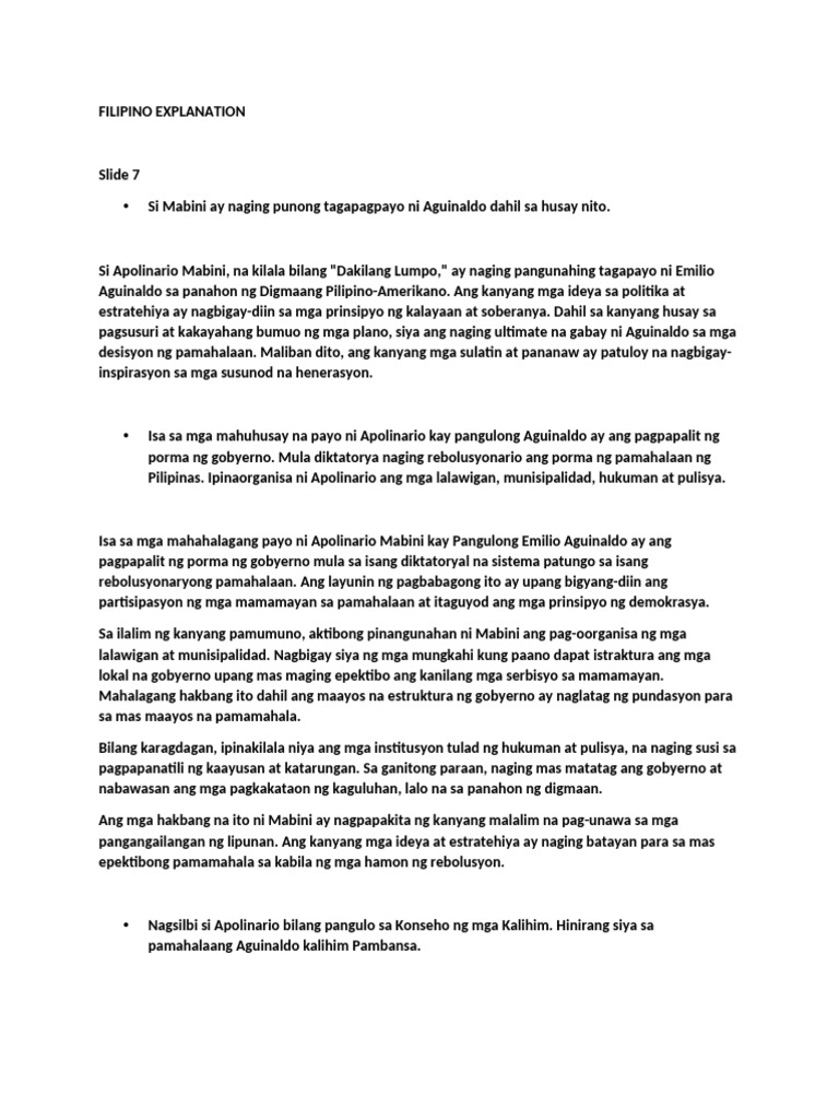 FILIPINO-EXPLANATION | PDF