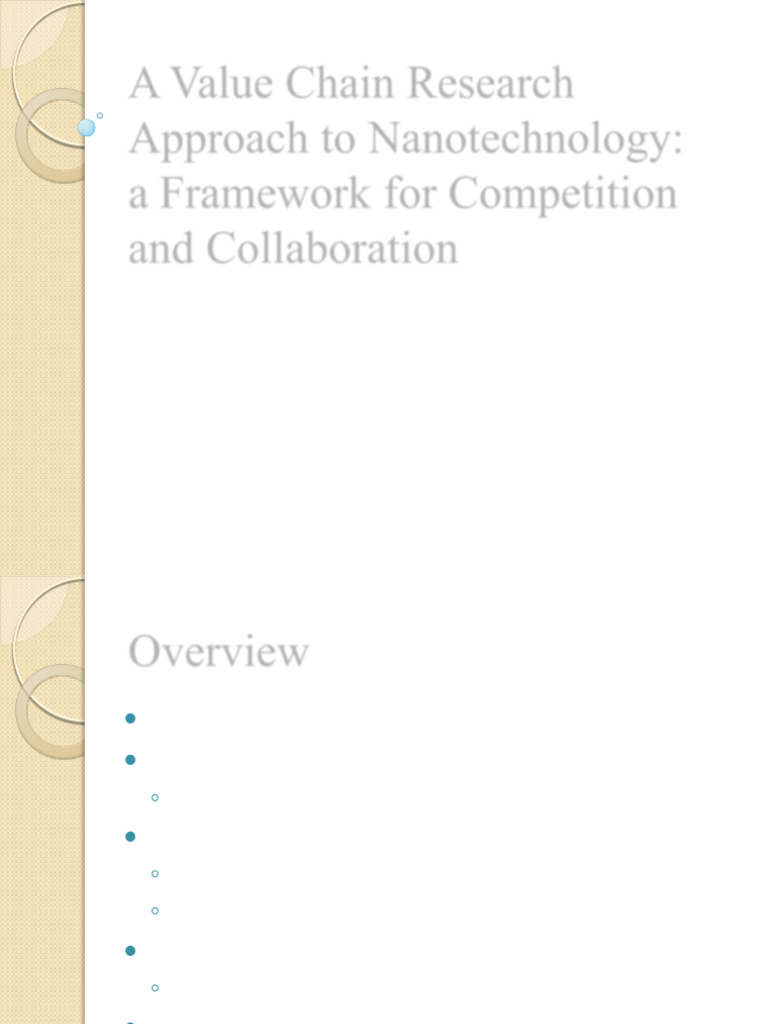 A Value Chain Research Approach To Nanotechnology A Framework For ...