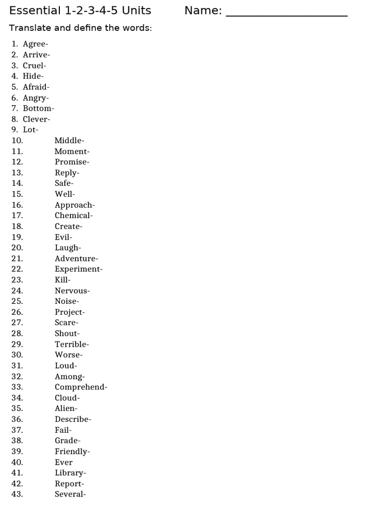 Essential 1-2-3-4-5 units | PDF
