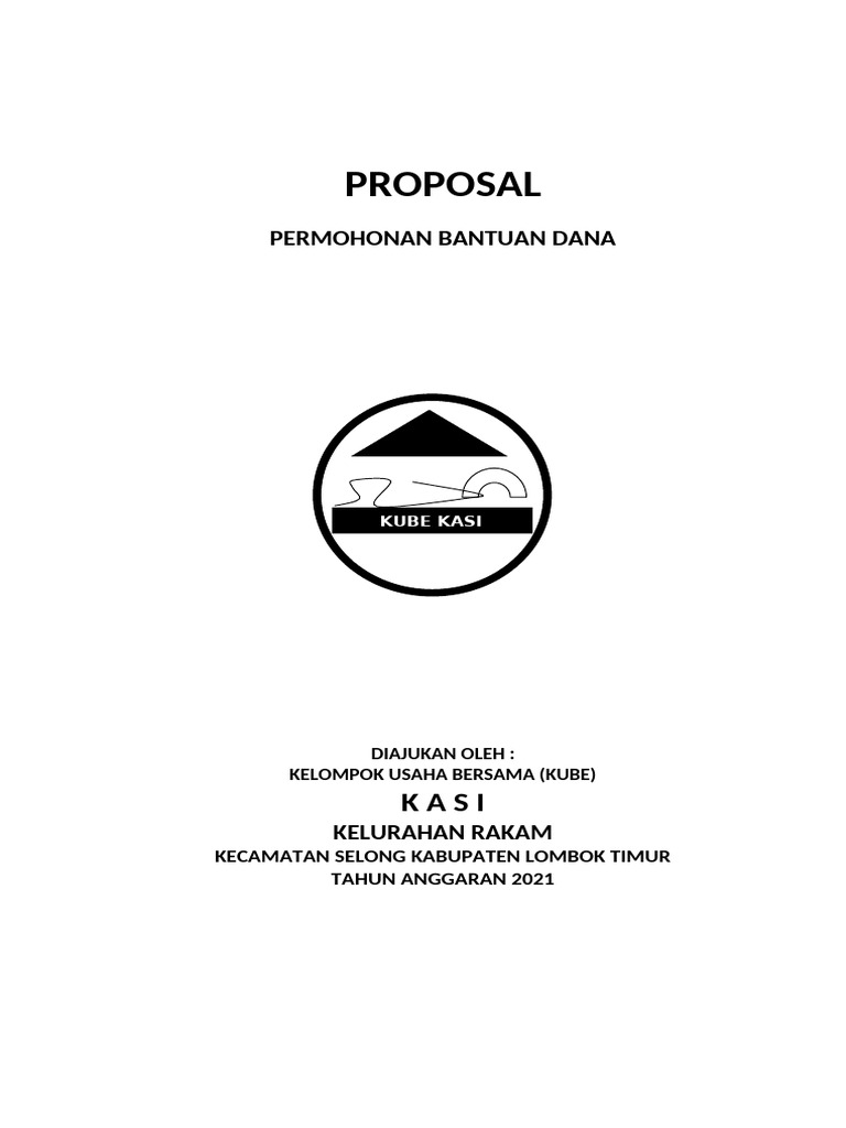 Proposal Bantuan Modal Kube Kasi | PDF