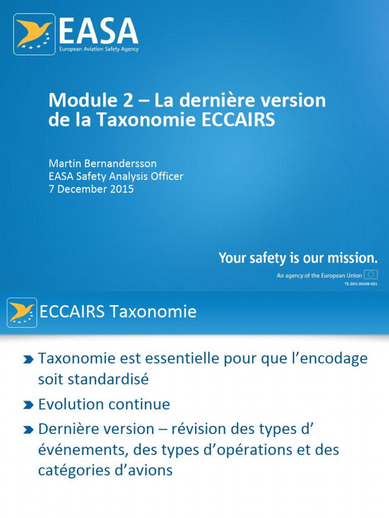 SIASA Project - Module 2 - Latest Version of ECCAIRS Taxonomy FR | PDF