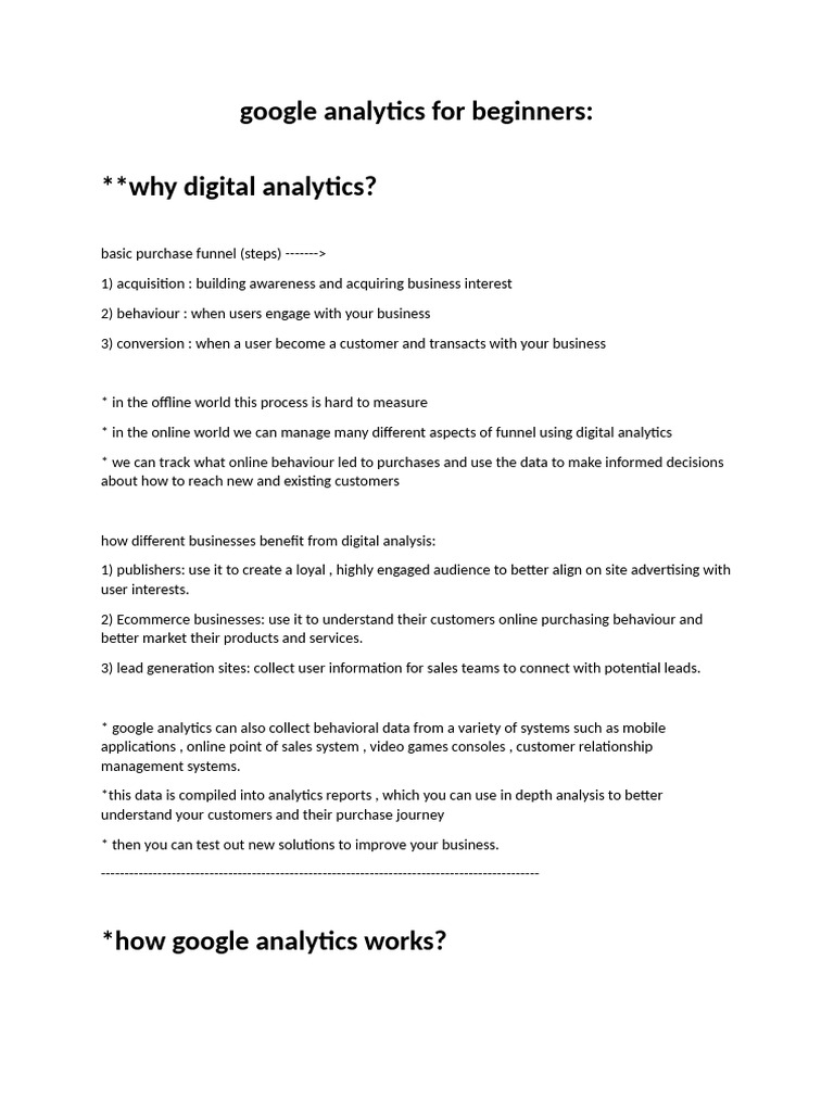 Google Analytics For Beginners | PDF