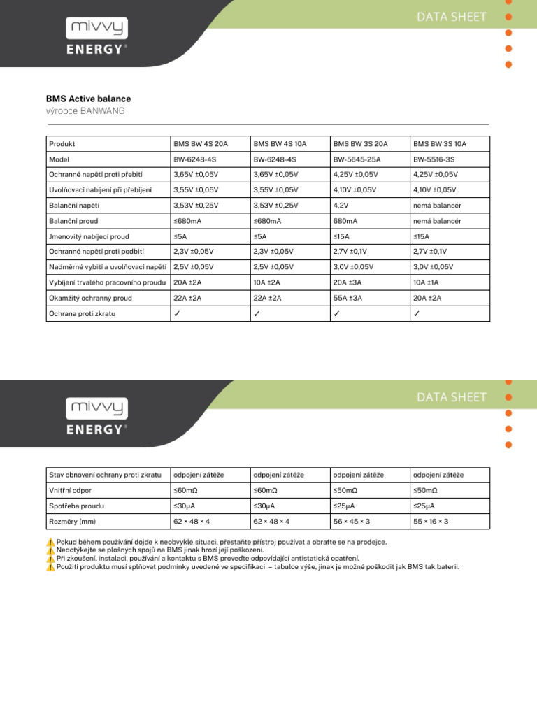 Datasheet Bms Banwang | PDF