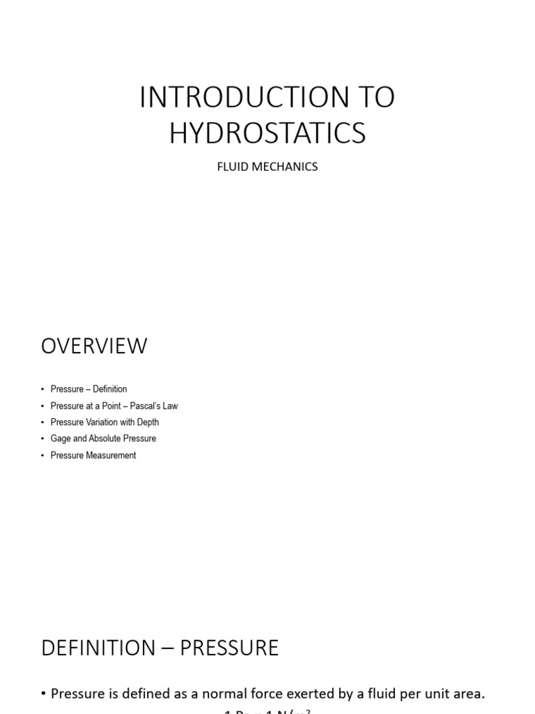 Hydrostatics | PDF