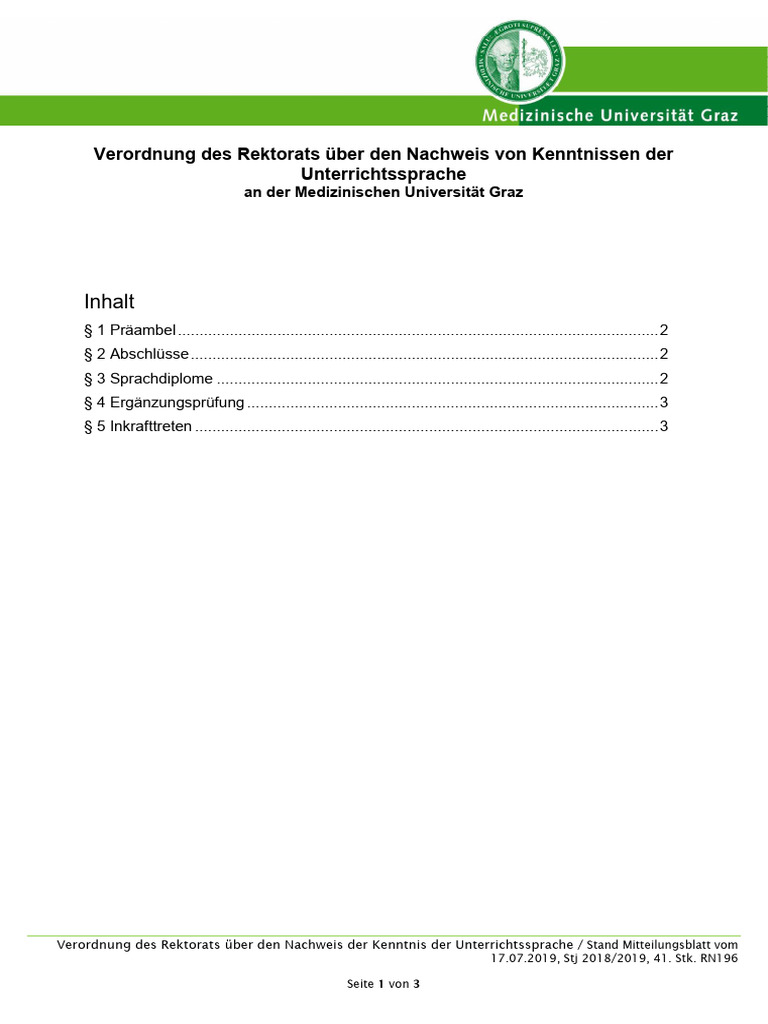 Nachweis Kenntnisse Unterrichtssprache | PDF