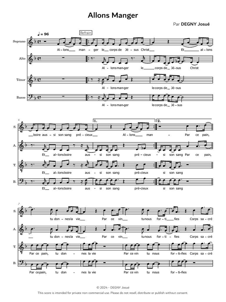 Allons Manger - DEGNY Josué | PDF