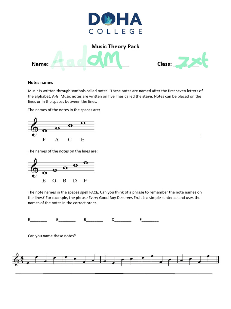 Music Theory Pack | PDF