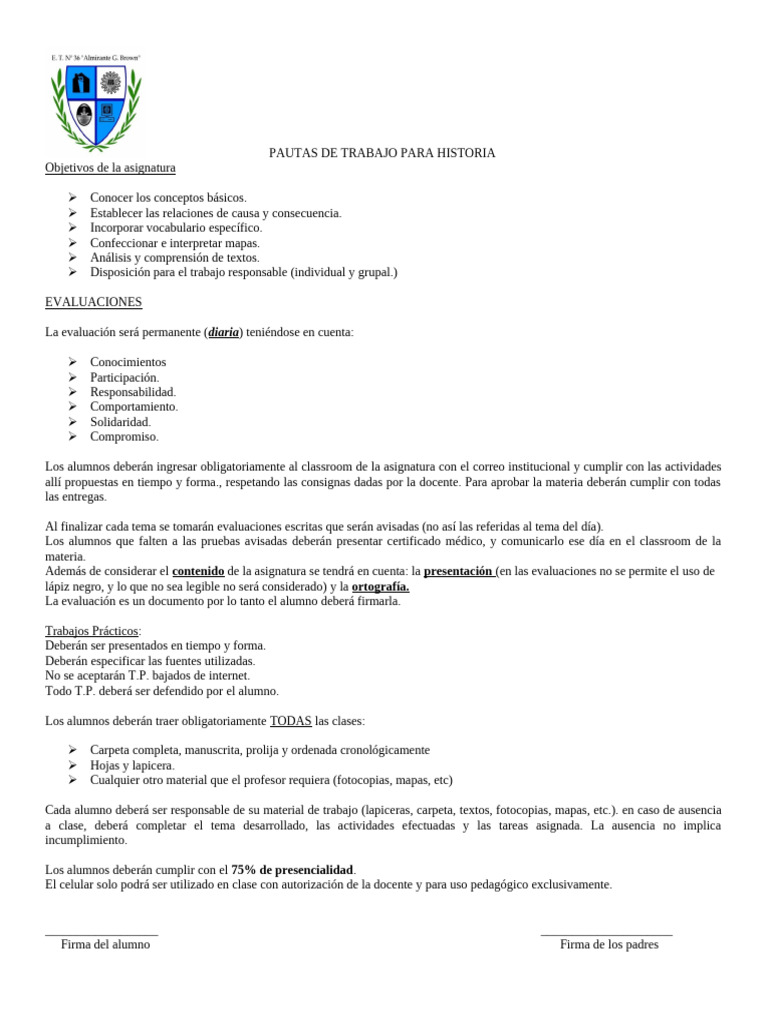 Pautas de Trabajo | PDF