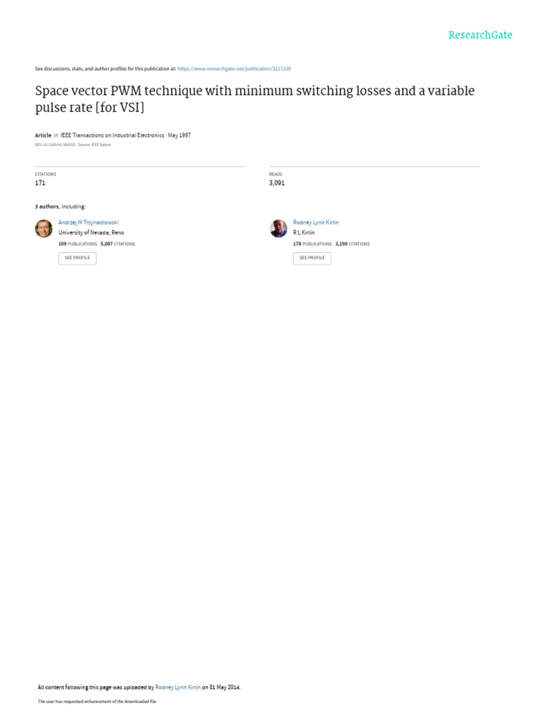 EV _ Space Vector With Minimum Switching Loss | PDF
