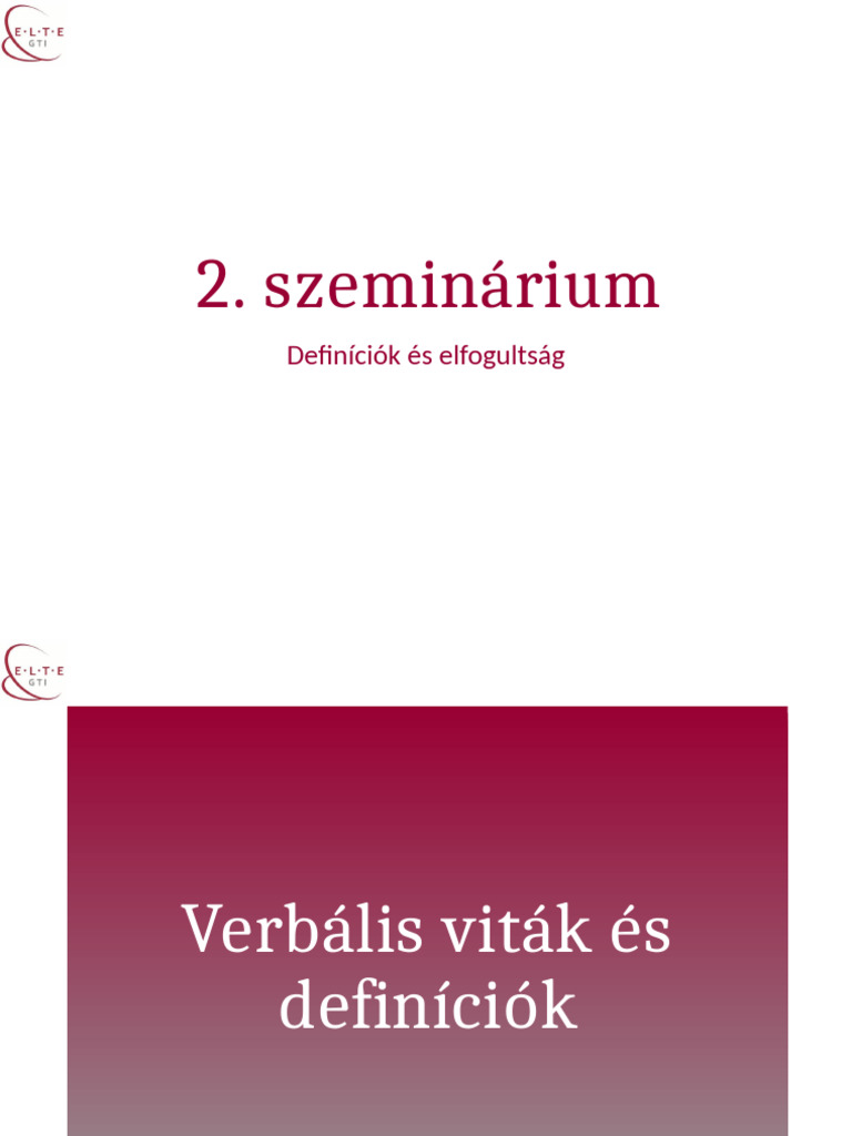 ERV - 2szem - Definíciók És Elfogultság | PDF
