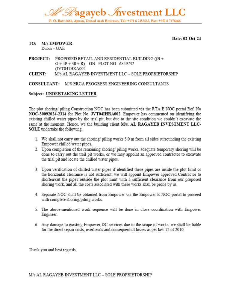 Undertaking Draft (1) | PDF