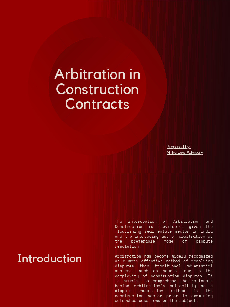 Arbitration in Construction Contracts | PDF