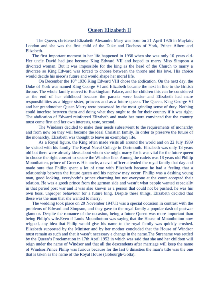 Queen Elizabeth II | PDF