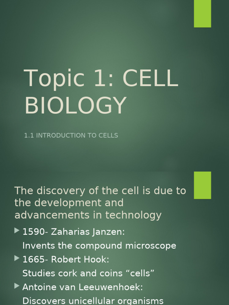 1.1 Introduction To Cells | PDF