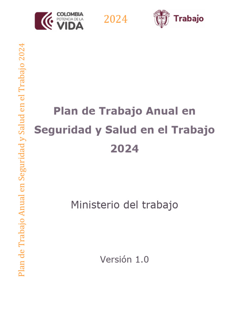 Plan de Trabajo Anual en Seguridad y Salud en el Trabajo 2024- V1.0 | PDF