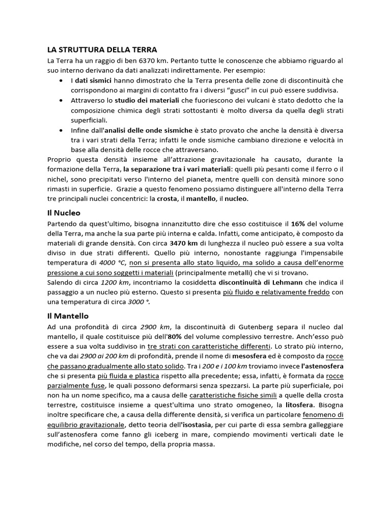 La struttura della Terra | PDF