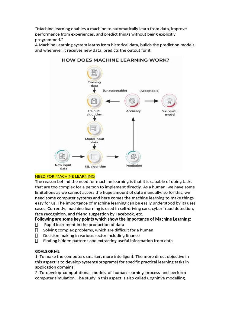 ML Notes Unit 1 | PDF
