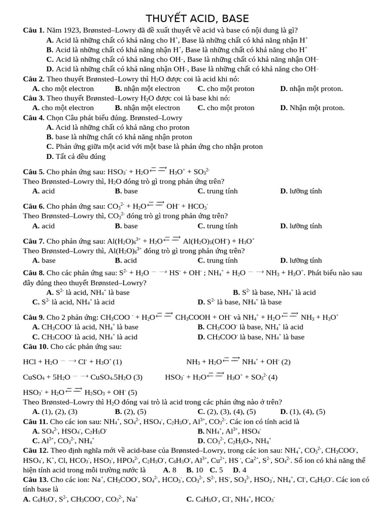 Cd3. Acid - Base | PDF