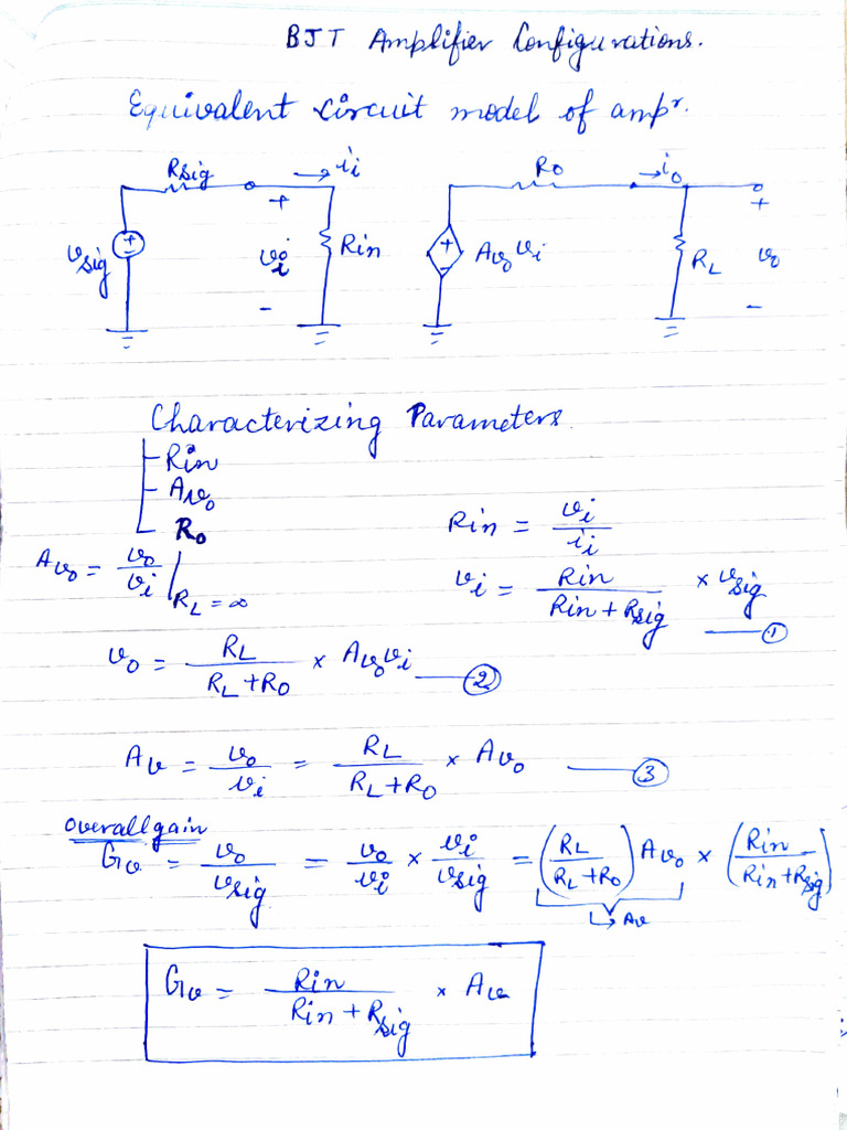 Unit2 - BJT Amplifier Configurations and Their Comparison | PDF