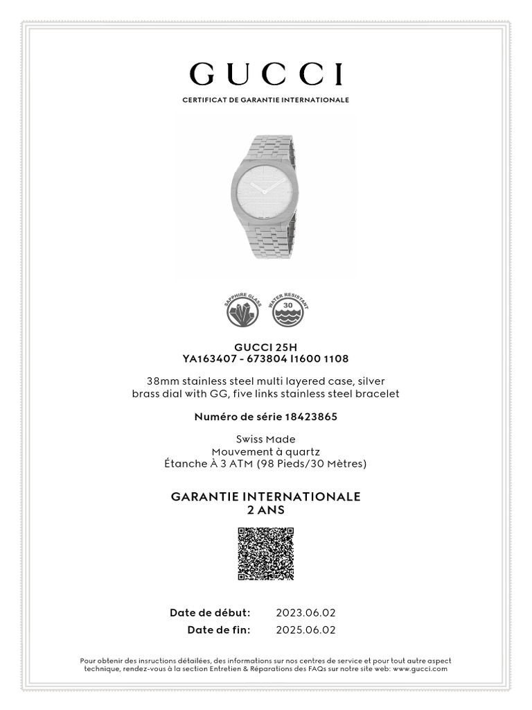 2024.09.05 Watch Warranty Certificate | PDF
