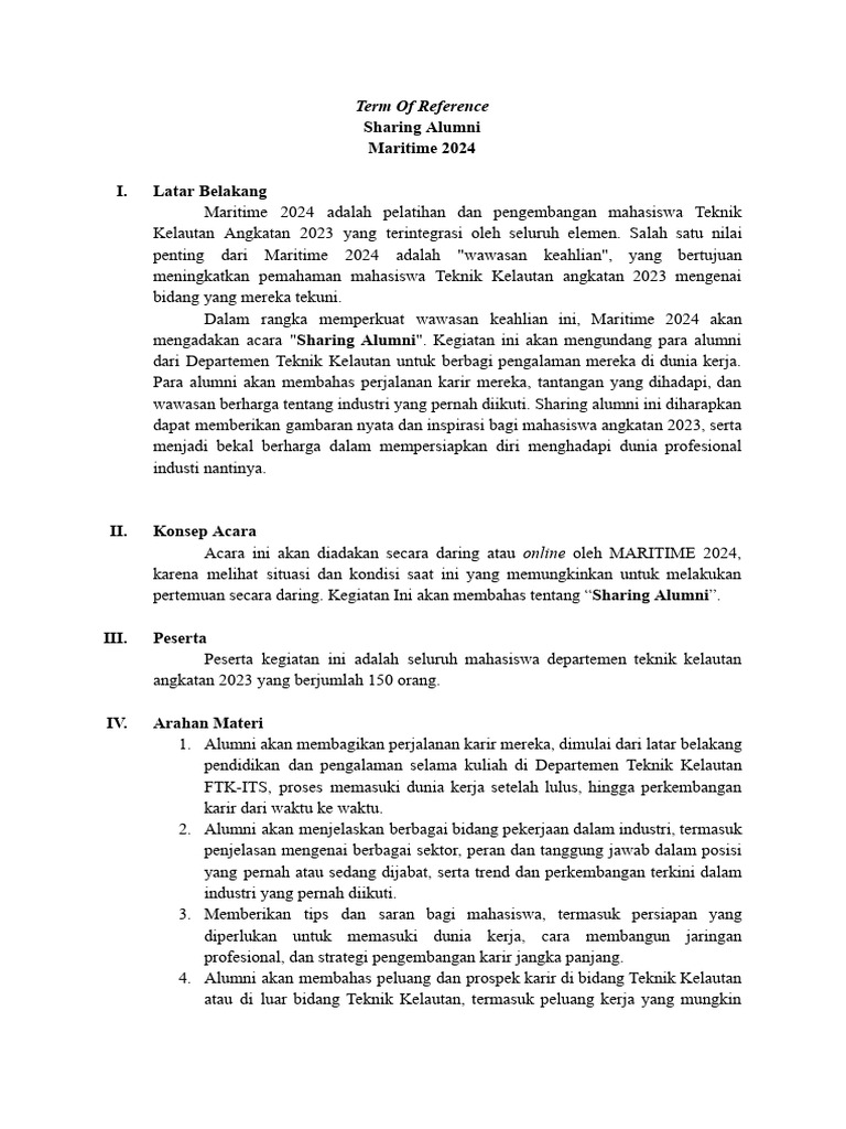 TOR Sharing Alumni | PDF