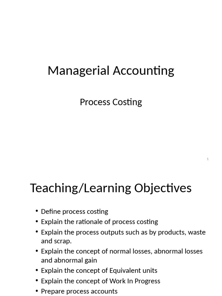 Week 6 - Process Costing | PDF