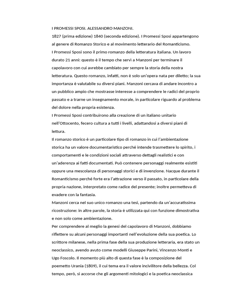 I Promessi Sposi | PDF