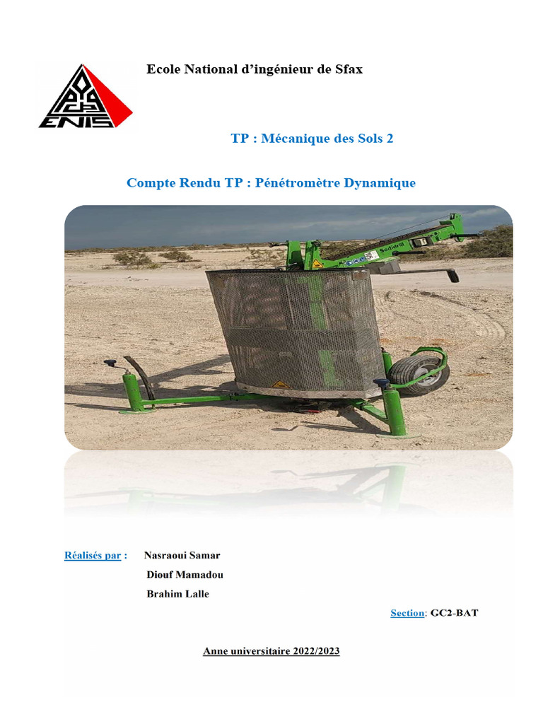 CR TP Sol 2 Penetrometre Dynamique GC2 BAT | PDF