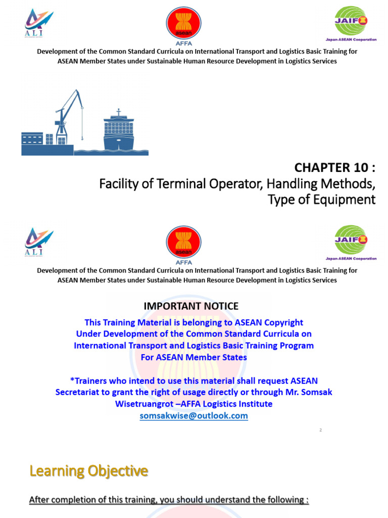 Chapter10 Facility of Terminal OperatorHandling MethodsTypeofEquipment | PDF