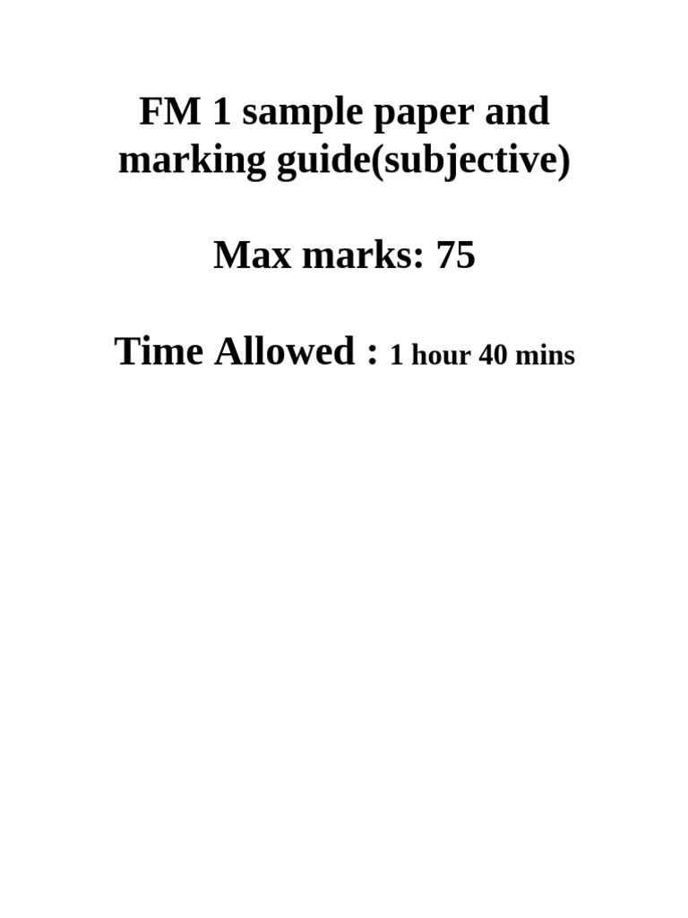 Final Sample Paper Subj | PDF